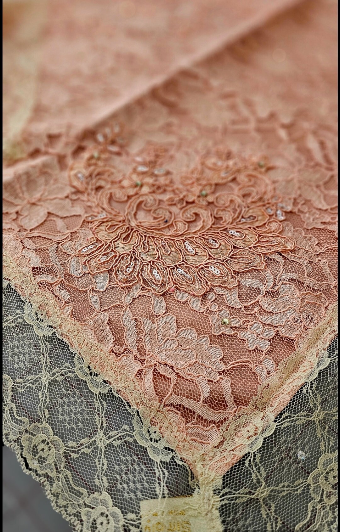 Exquisite Apricot Lace Lap Scarf. Lap Scarf, Handkerchief, First Lady ...
