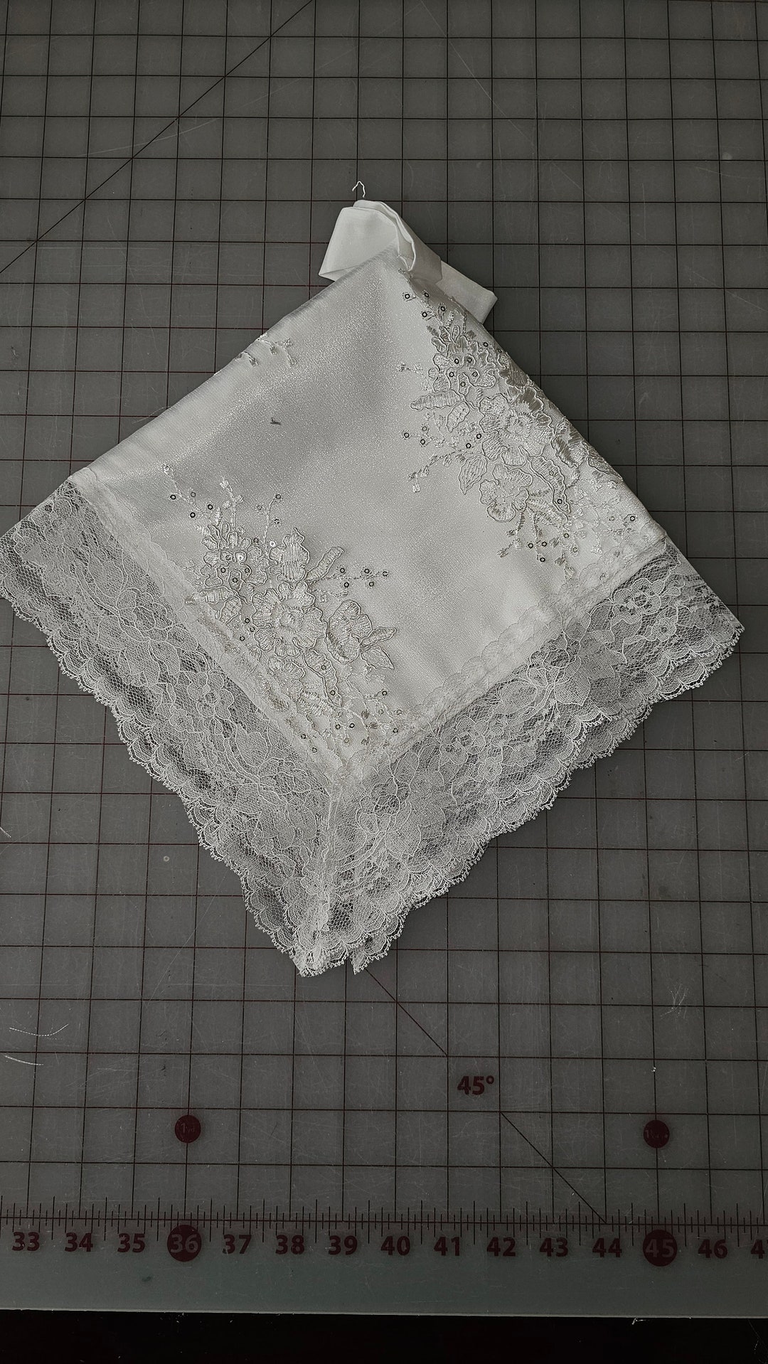 Misty Exquisite White Lace Lap Scarf. Lap Scarf, Handkerchief, First ...