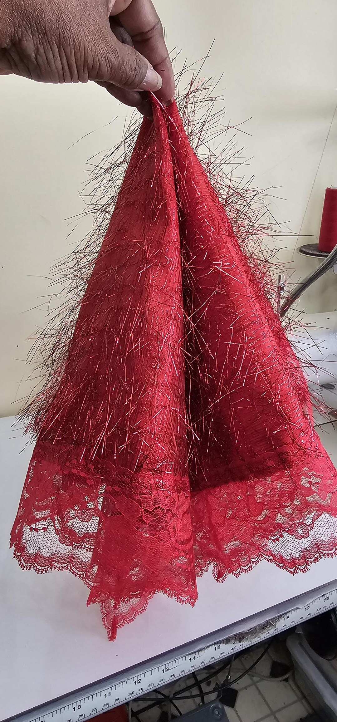 Lady Blake Red Metallic Eyelash Strips Lapscarf Red Lapscarf Modest ...