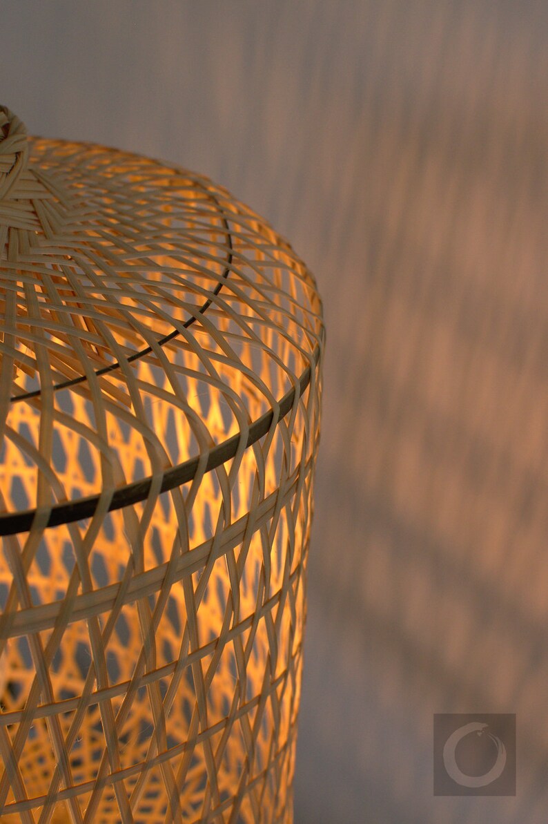 Woven Bamboo Pendant Light, Handmade Asian Style Lampshade - Etsy