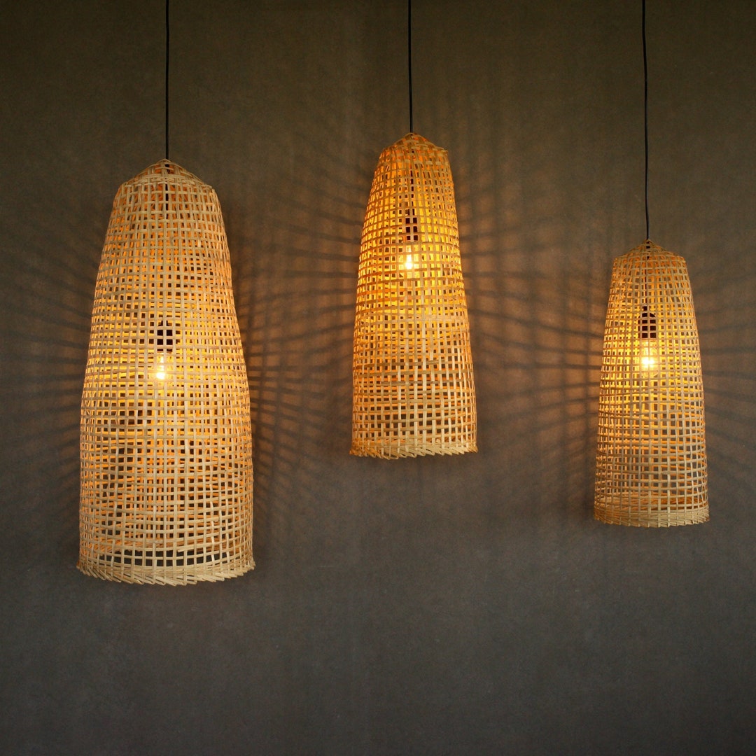 Natural Bamboo Pendant Light, Fish Trap Lamp, Basket Pendant Lamp ...