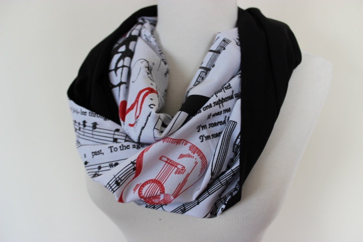 Music Scarf, Music Notes Scarf, Guitar Scarf, Piano Scarf, Gift for ...