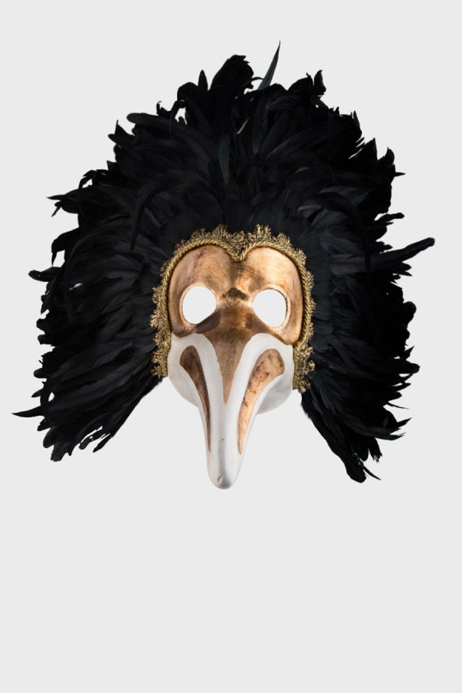 Venetian Mask Plague Doctor With Feathers | Etsy