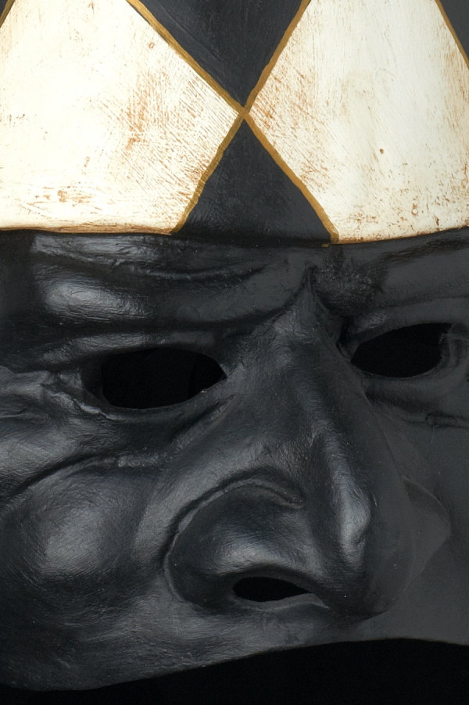 Venetian Mask Pulcinella Black and White | Etsy