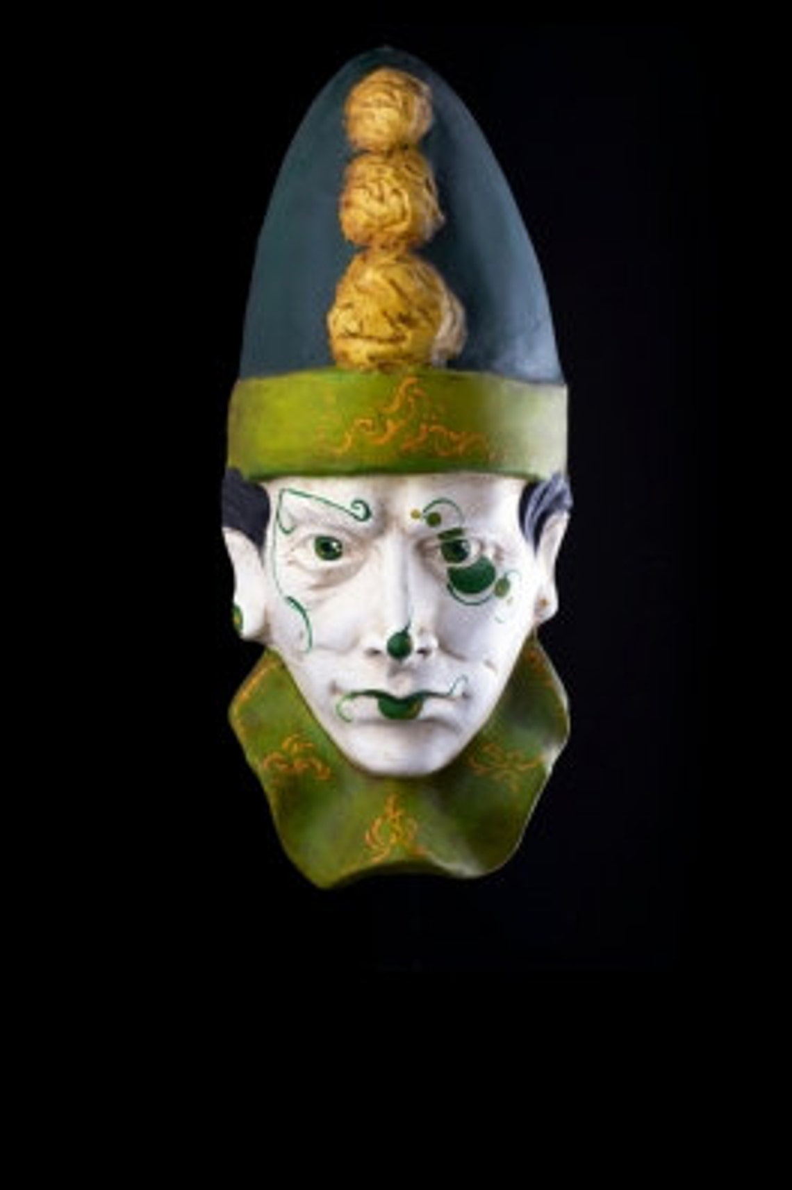 Venetian Mask Green Clown | Etsy
