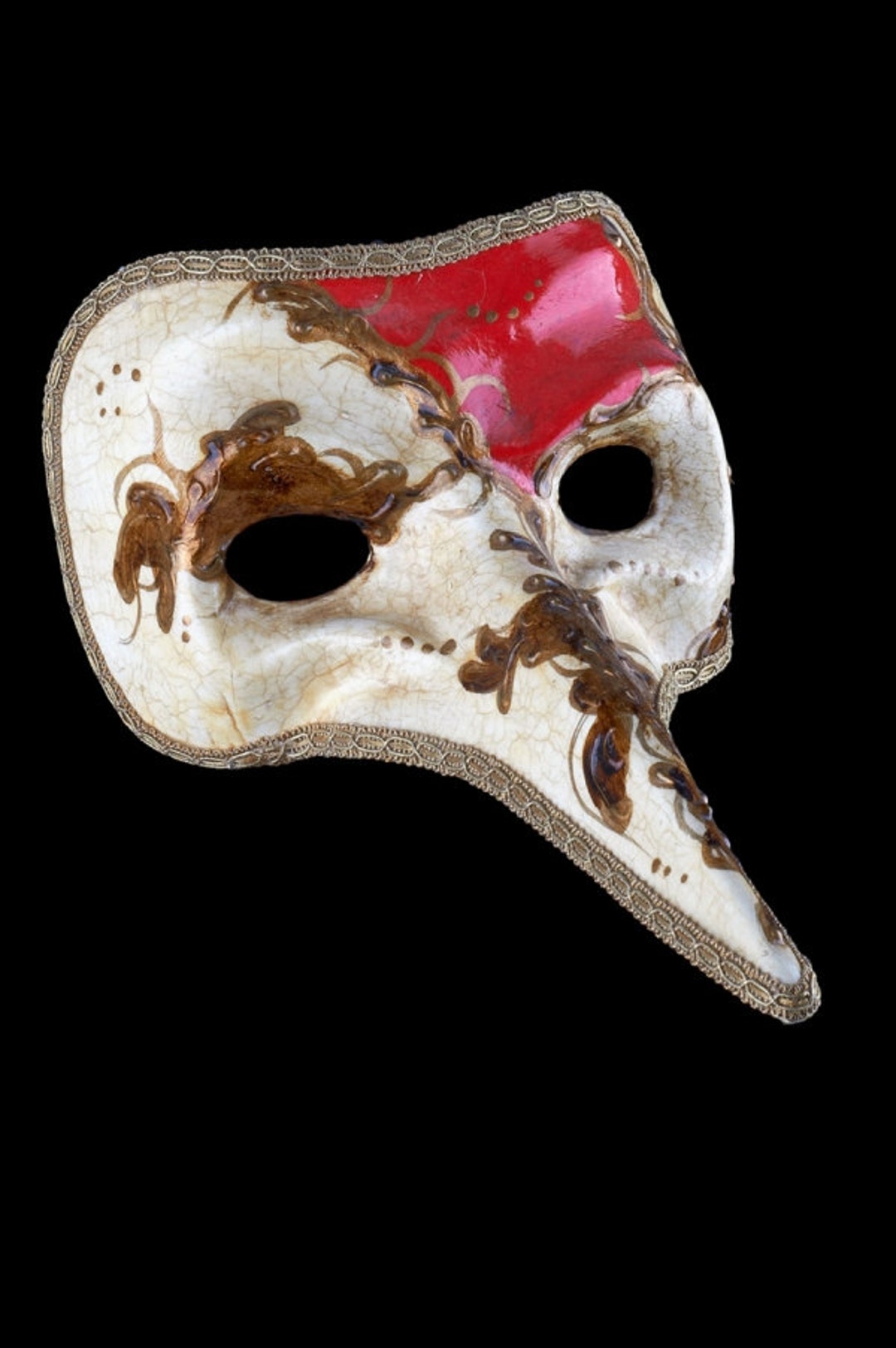 Venetian Mask Zanni Red Craquelé - Etsy