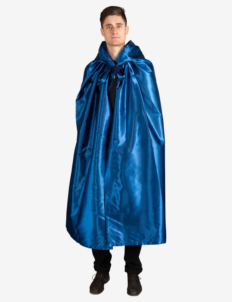 Handmade Venetian Costume Unisex Cloak With Hood Blue - Etsy