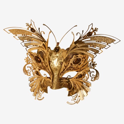 Cat With Feathers Venetian Mask - Etsy