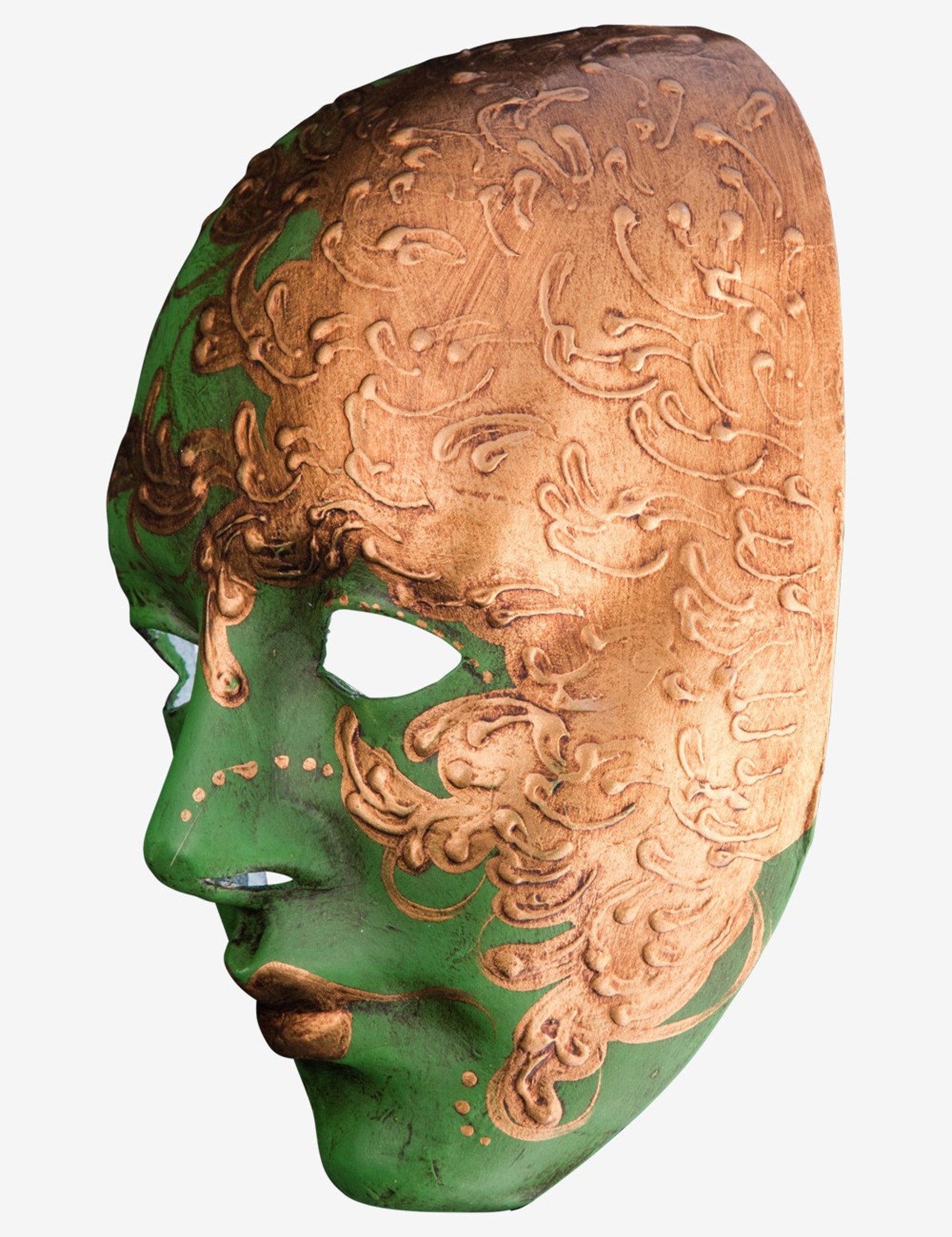 Green and Gold Face Venetian Mask - Etsy