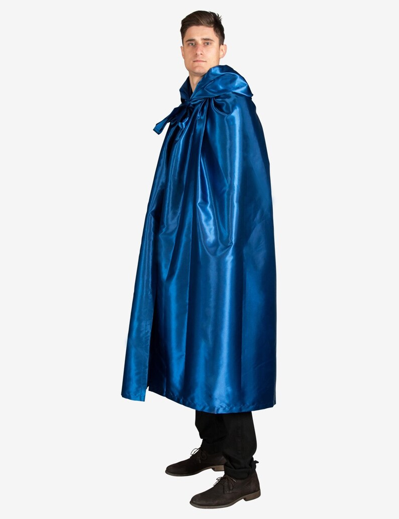 Handmade Venetian Costume Unisex Cloak With Hood Blue - Etsy