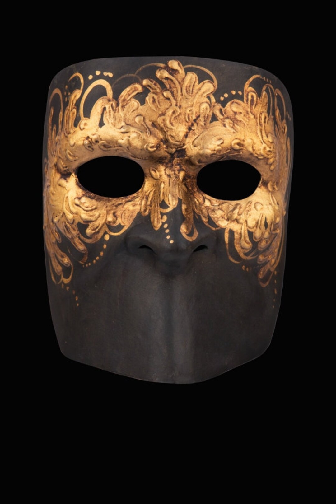 Venetian Mask Gold & Black Bauta - Etsy