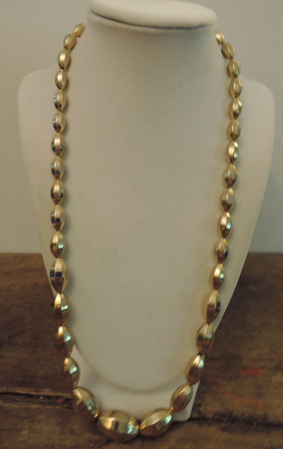 Gold Tone Plastic Bead Necklace Korea 1970s | Etsy