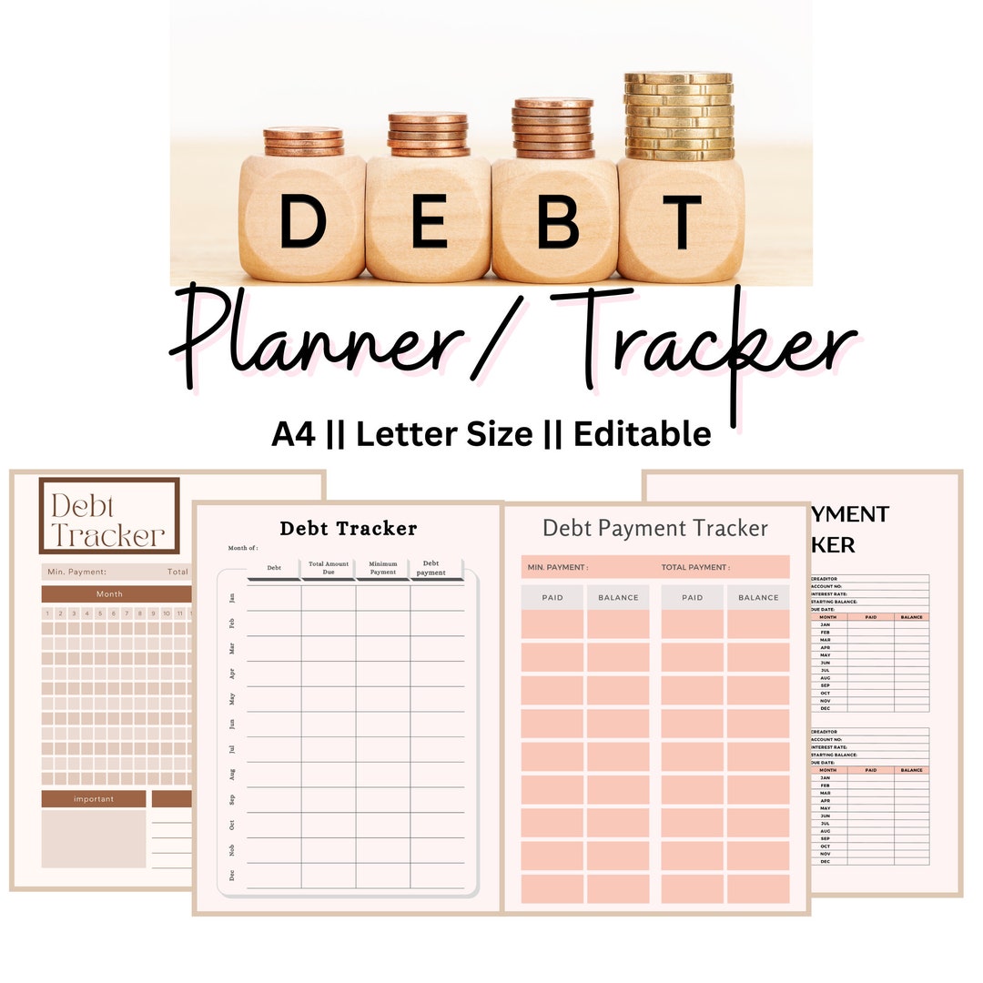 Debt Tracker Printable Debt Snowball Debt Payment Tracker Debt Payoff ...