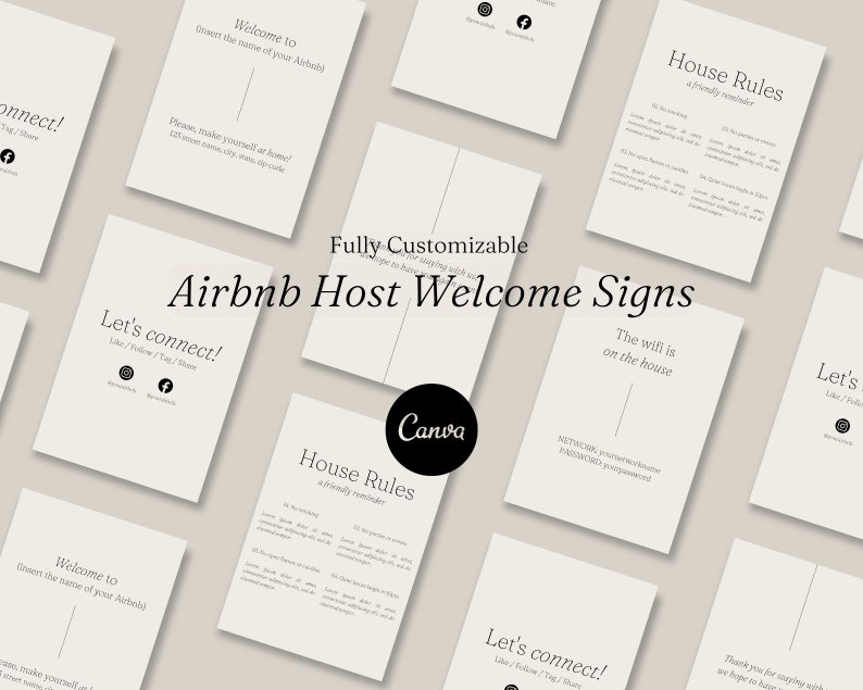 Airbnb Template Airbnb Welcome Sign Airbnb Host Vacation - Etsy