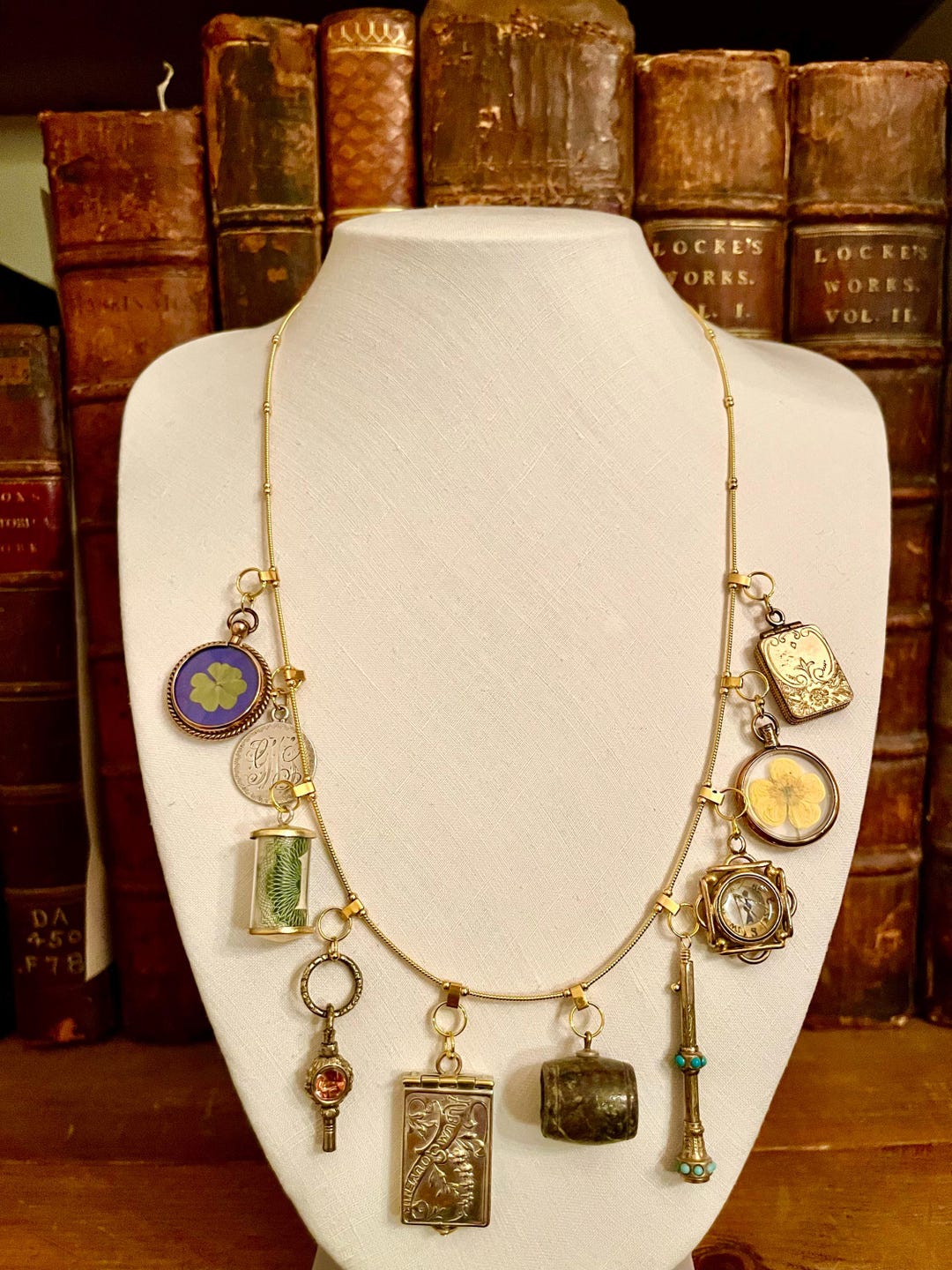 A Unique, Hand Curated Charm Necklace, of Special and Unusual Antique ...