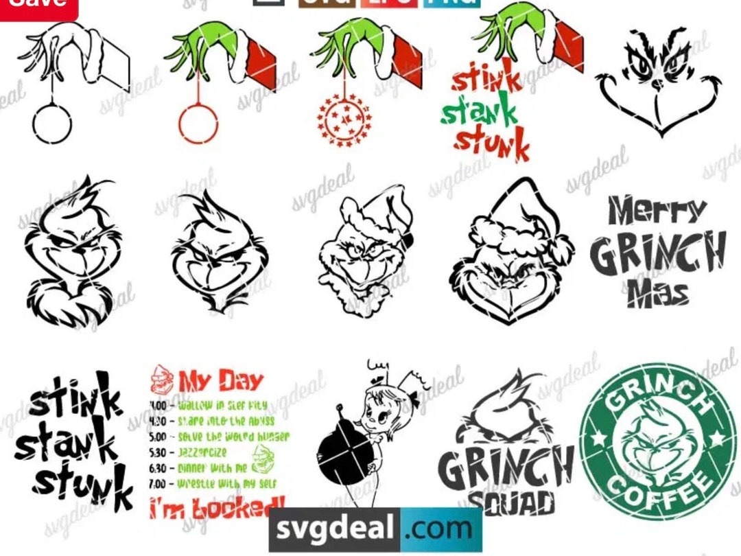 Cute Grinch Stickers/teacher Stickers/grinch Xmas Stickers/stink Stank ...