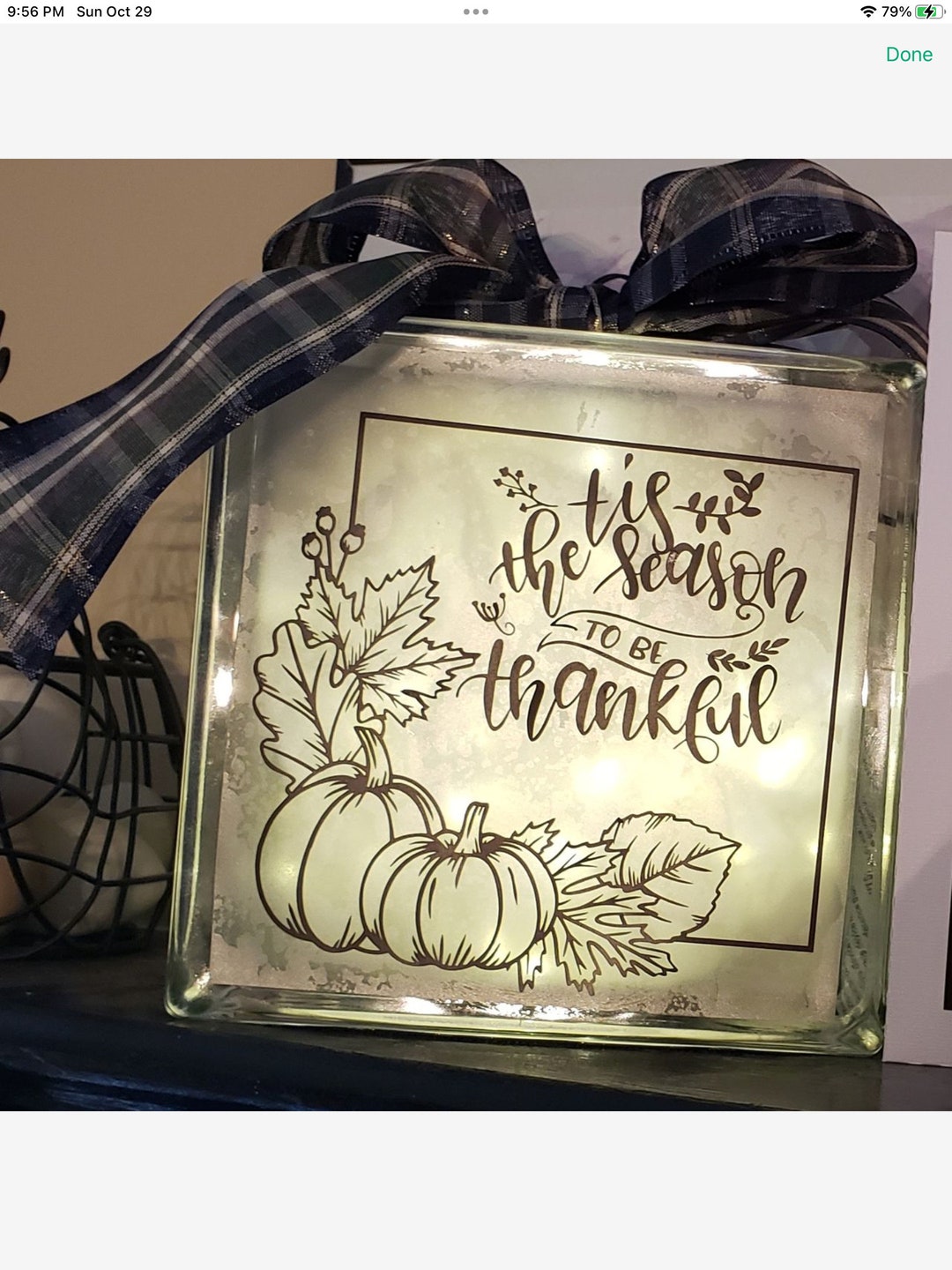 Beautiful Thanksgiving Glassblock/fall Glass Block/christmas Believe ...