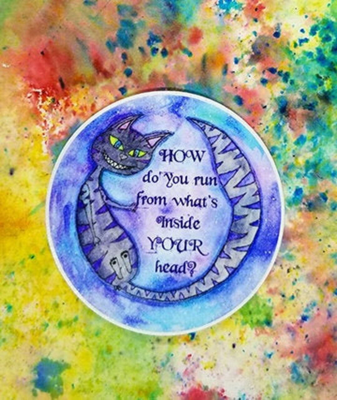 Cheshire Cat Sticker, Decal, Cat, Kitten, Vinyl Sticker, Laptop, Cat ...