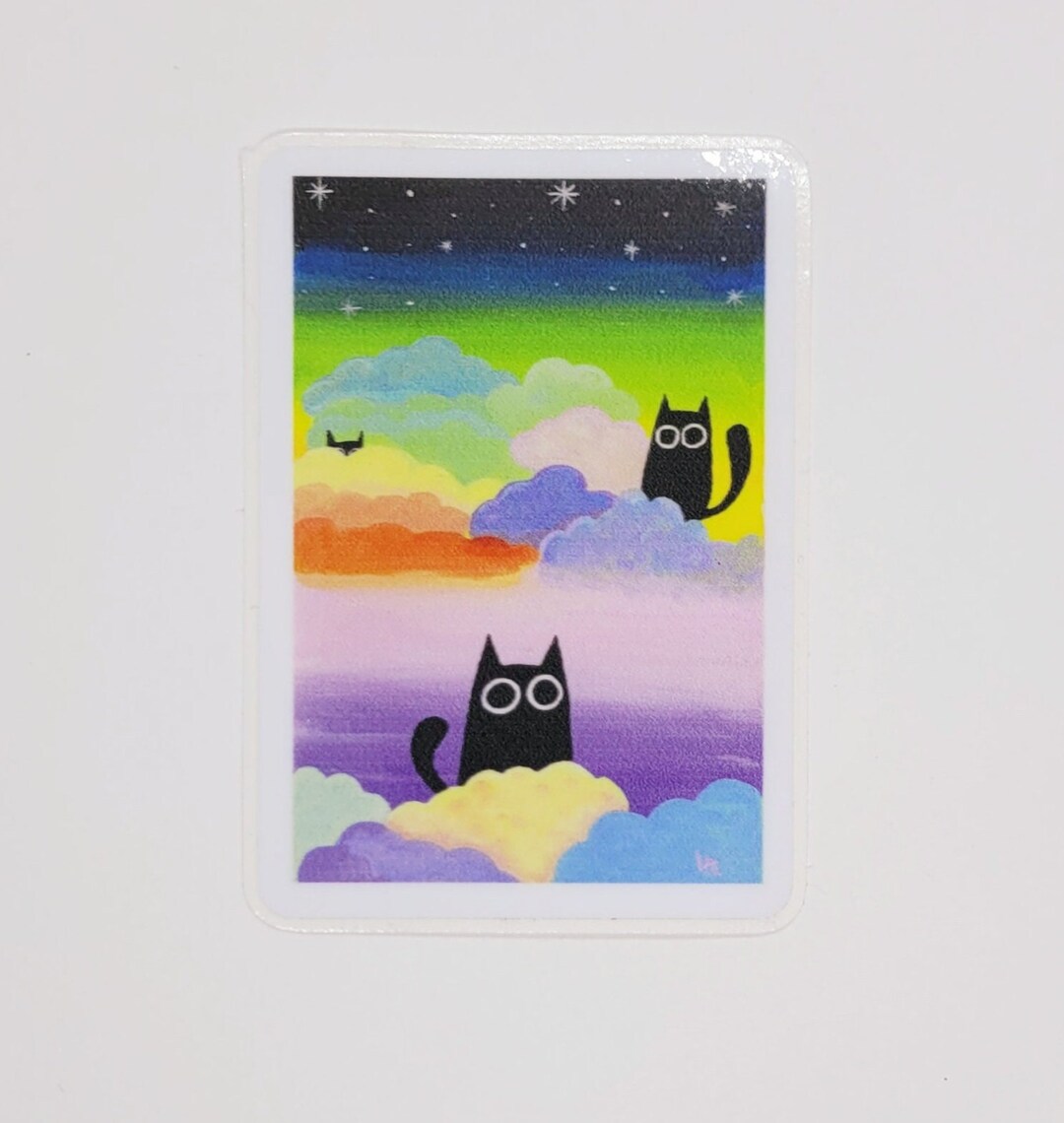 Cloud Cat Sticker, Decal, Cat, Kitten, Vinyl Sticker, Laptop, Cat Lover ...
