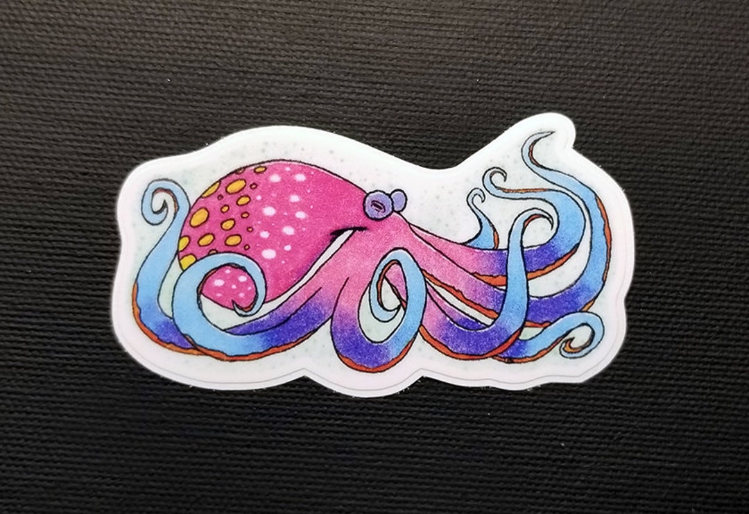 Octopus Sticker, Decal, Sea Life, Animal, Vinyl Sticker, Laptop Sticker ...