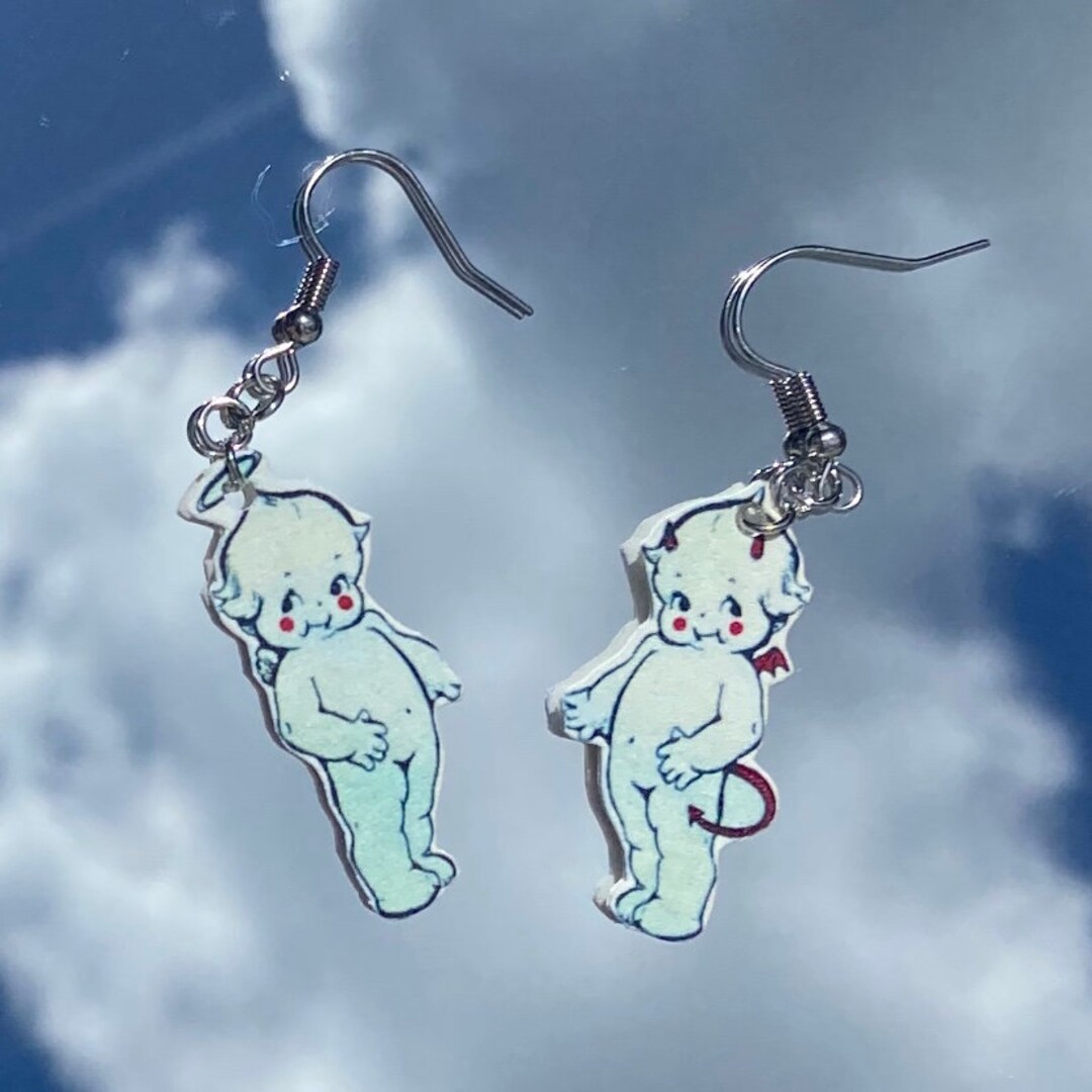 Angel Devil Baby Earrings - Etsy