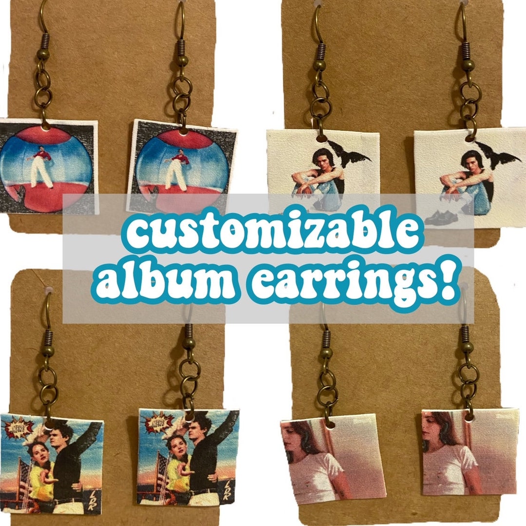 Customizable Album Cover Earrings - Etsy