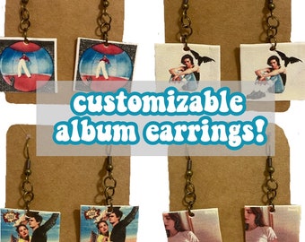 Custom Album Cover Earrings Pins or Necklace Personalize Customizable ...