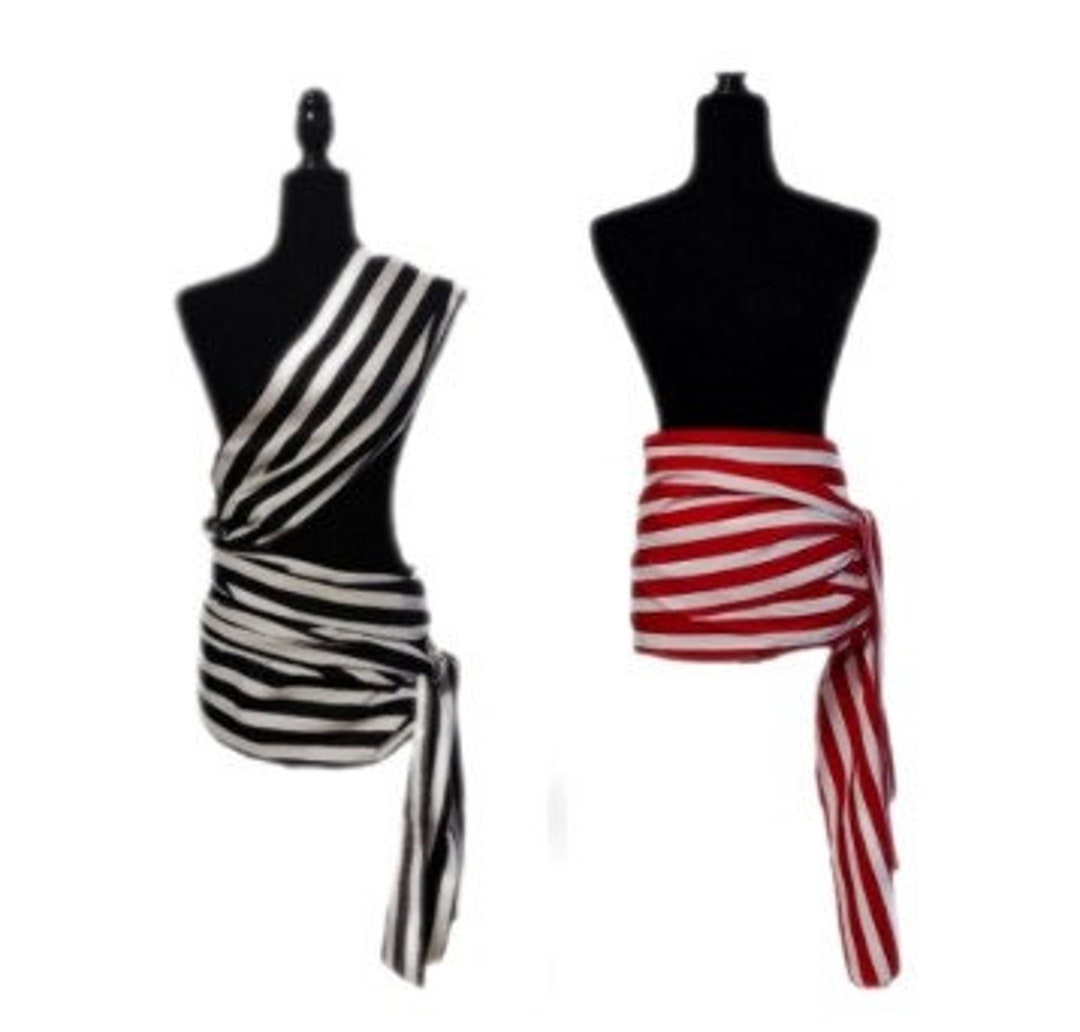 Black or Red and White Striped 8" by 180" Extra-long SCA / Renaissance ...