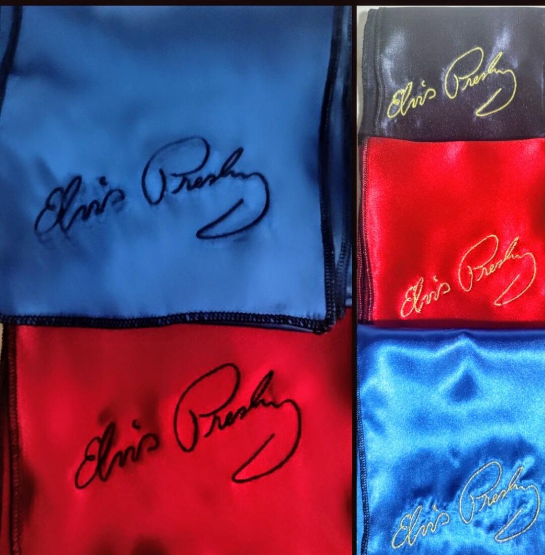 Elvis Presley Inspired Costume Scarves: Embroidered Satin Throw Scarf ...