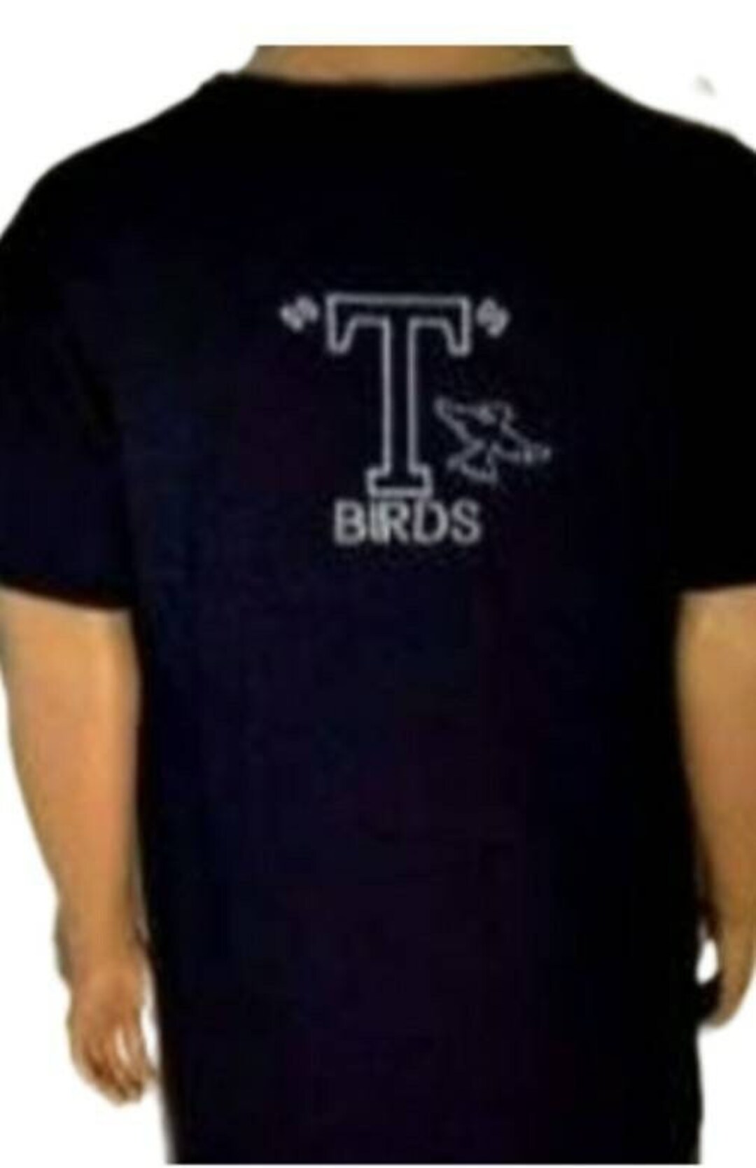 Men's Black Cotton Grease Pink Ladies 1950's Black T Bird T-shirts Tops ...