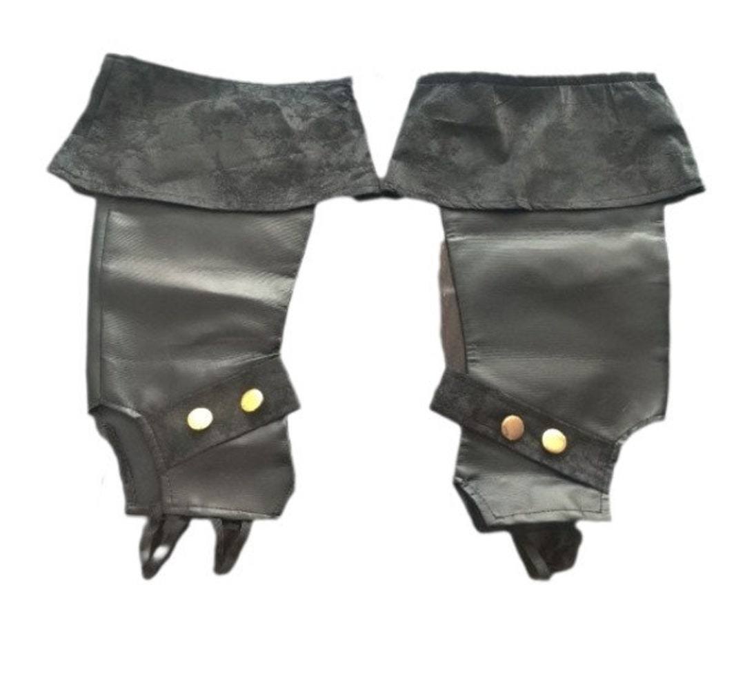 Black Pirate Faux Suede and Leather Boot Top Covers Costumes - Etsy