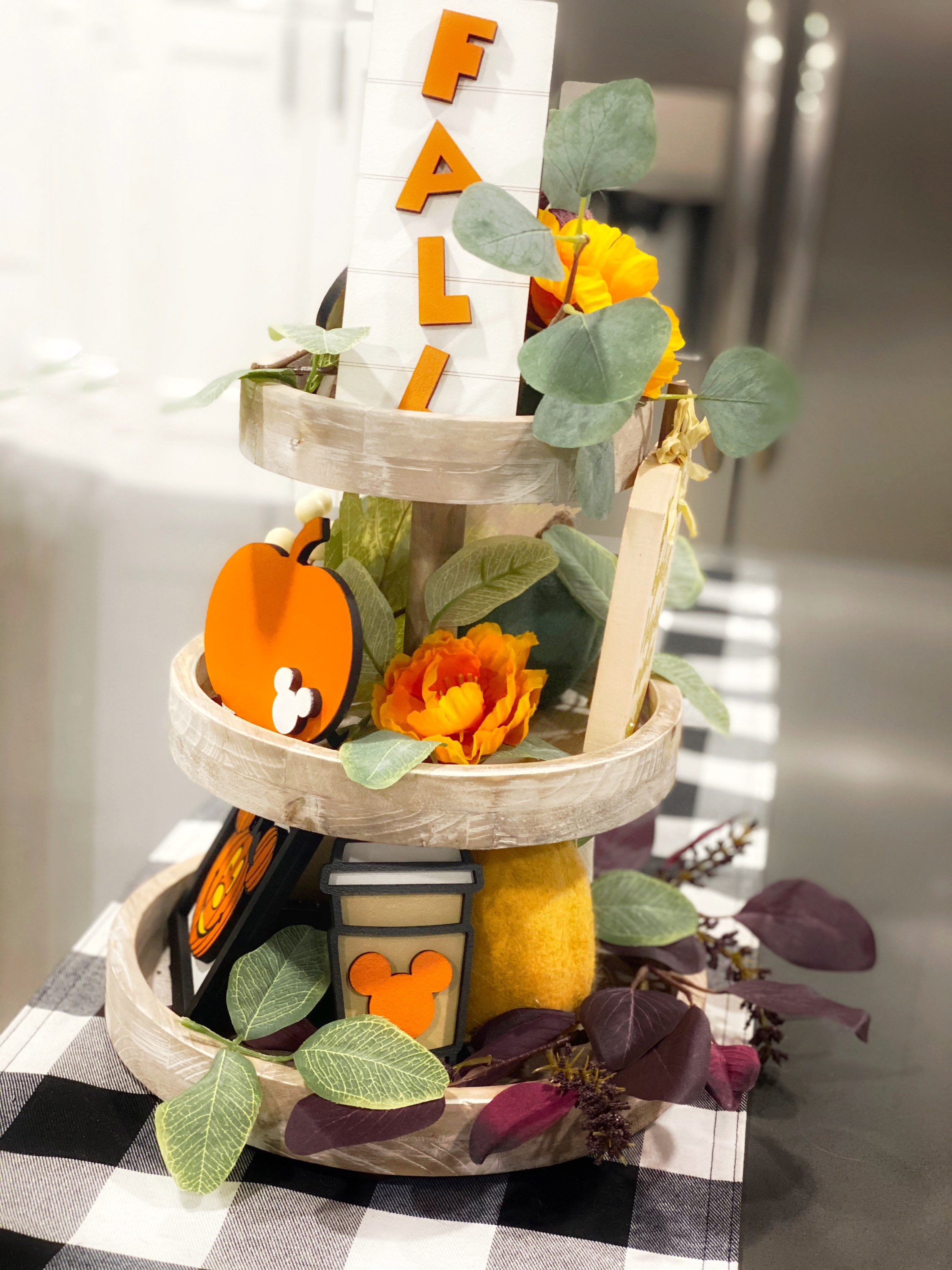 Disney Fall Decor Disney Tiered Tray Decor Fall Tiered Tray - Etsy