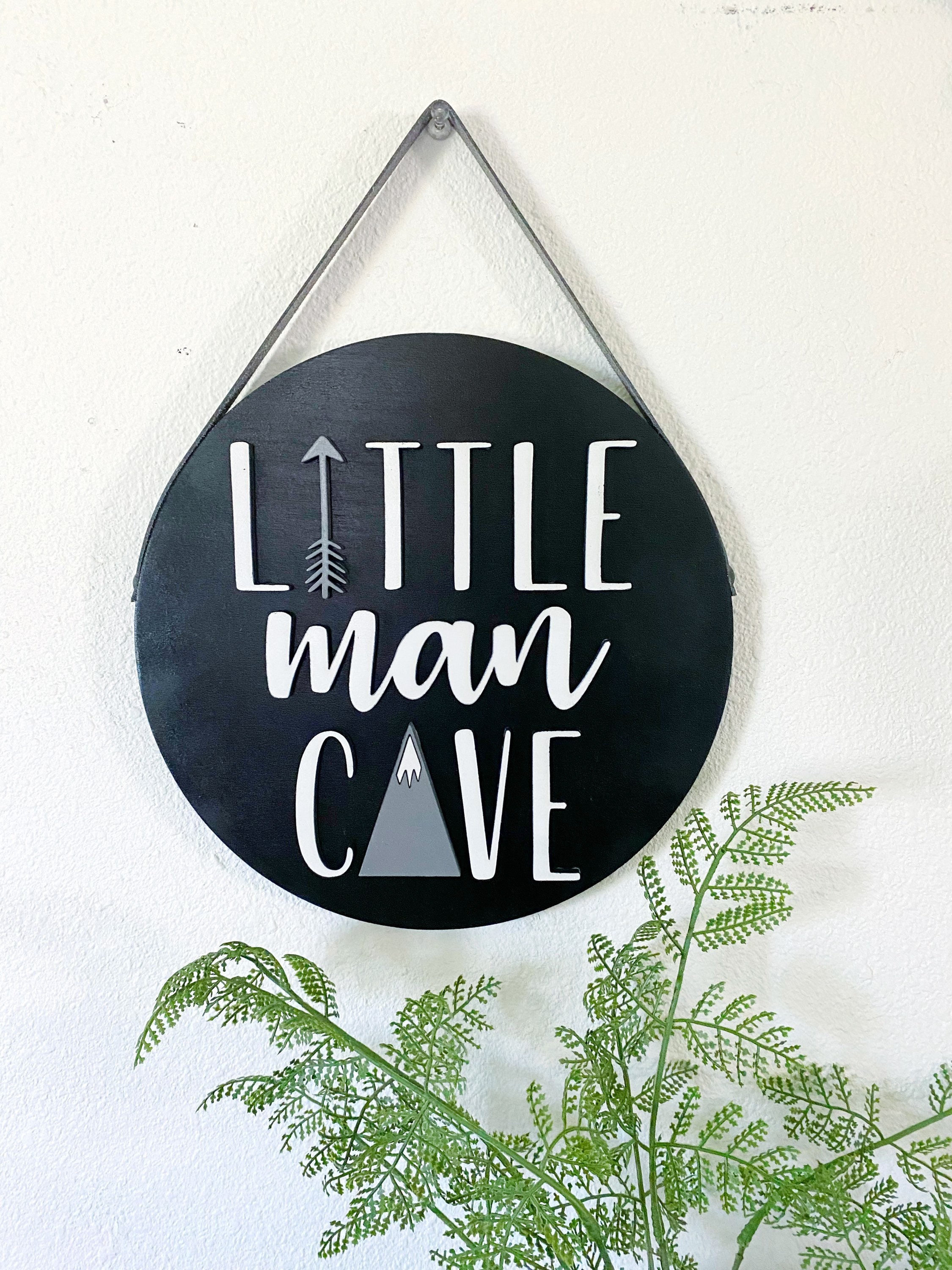 Little Man Cave Sign Boys Nursery Decor 3D Wood Sign Black | Etsy