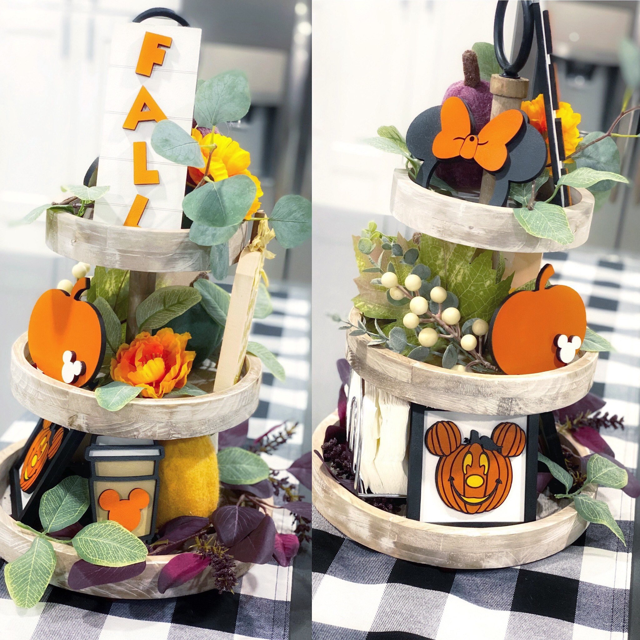 Disney Fall Decor Disney Tiered Tray Decor Fall Tiered Tray - Etsy