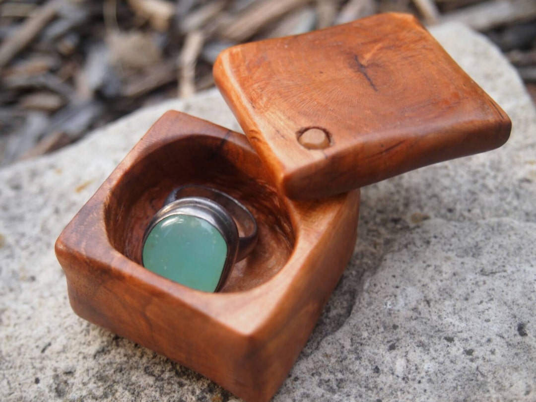 Wood Carved Natural Ring Box #1 - Etsy