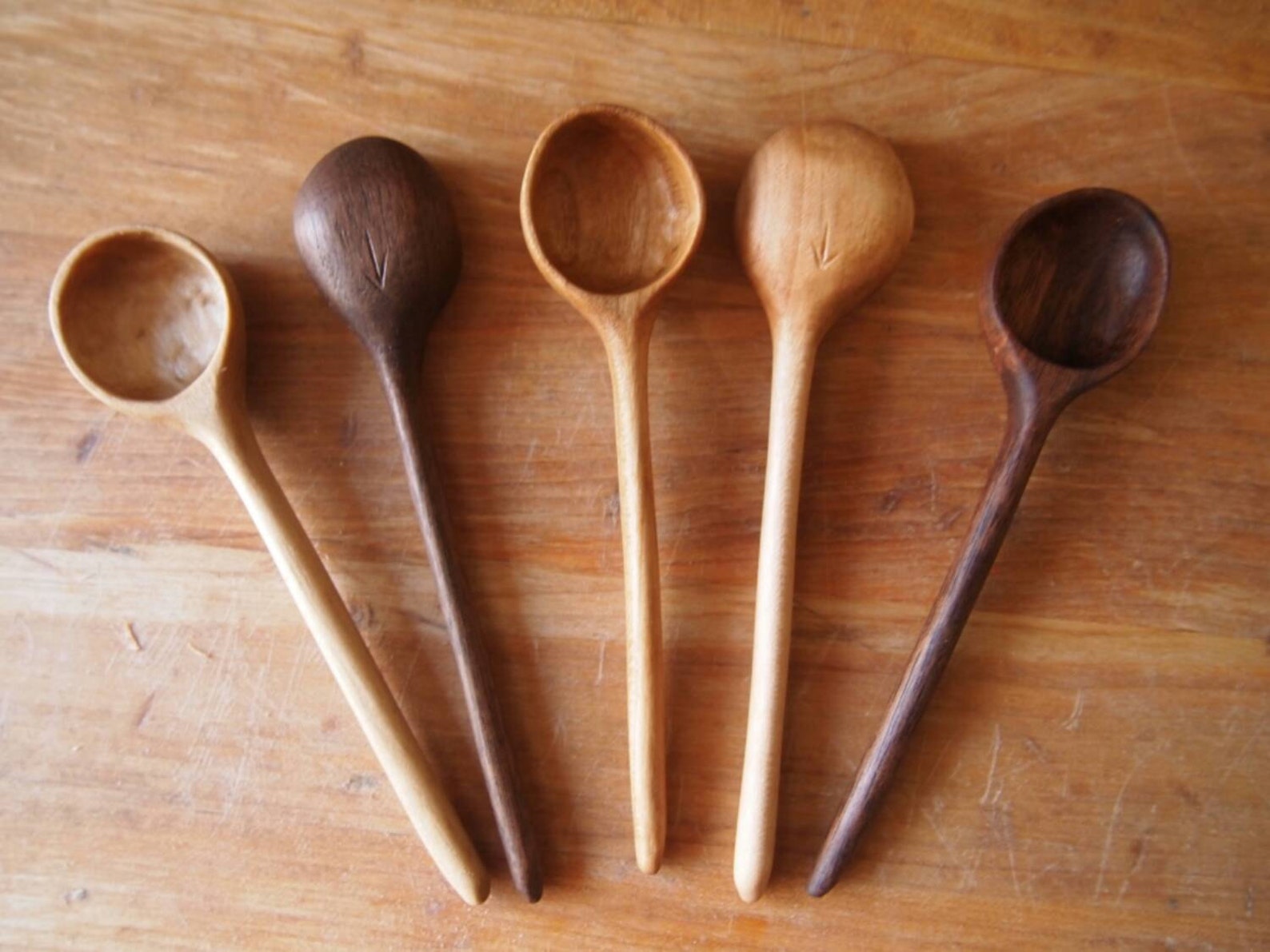 Wood Spoon / Spice Spoon Style 2 / Hand Carved Wood - Etsy