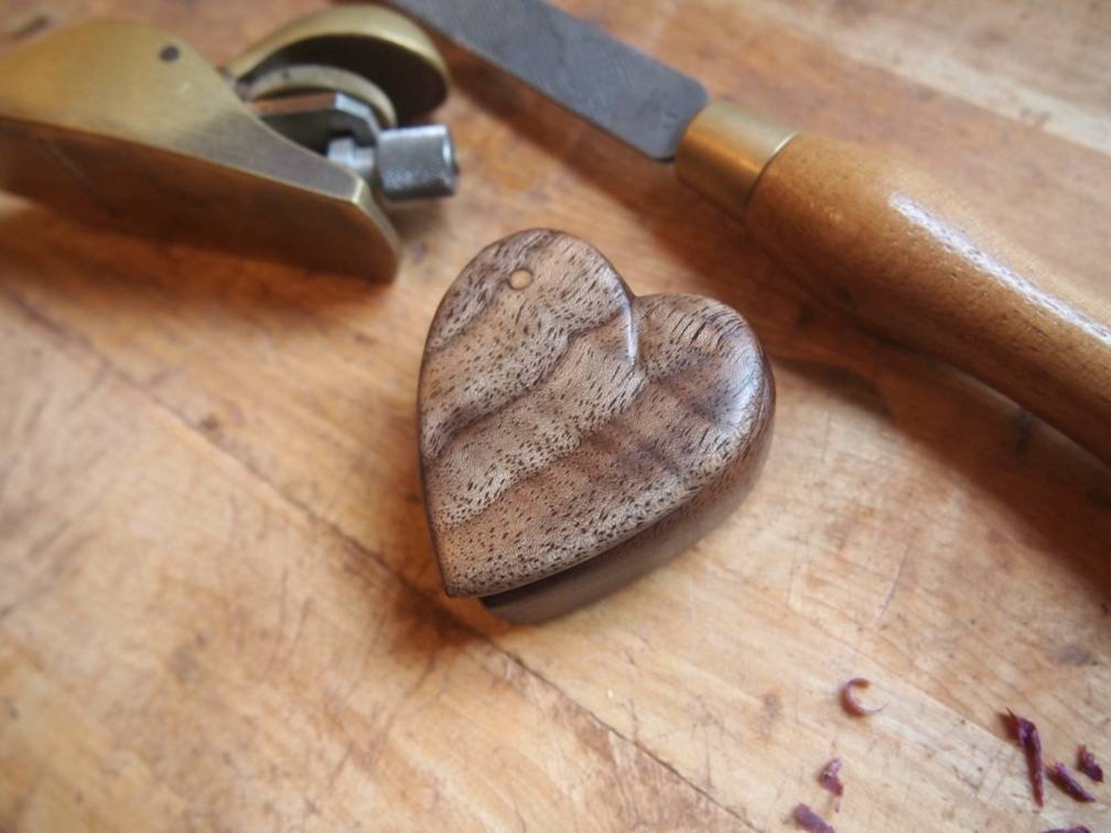 Heart Shaped Ring Box / Handmade Wooden Box / Carved Box - Etsy