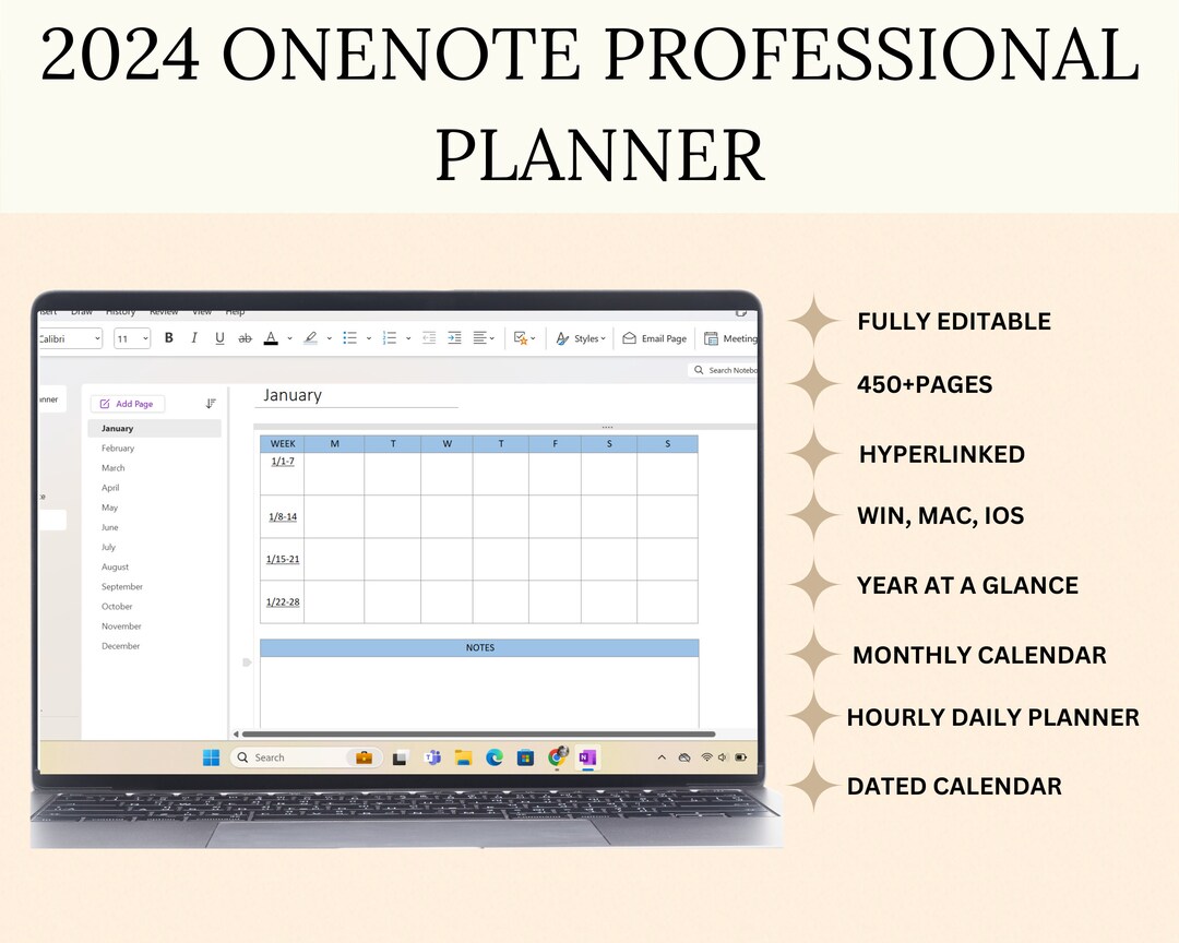 Onenote Template for Professionals 2024 Digital Onenote Professional ...