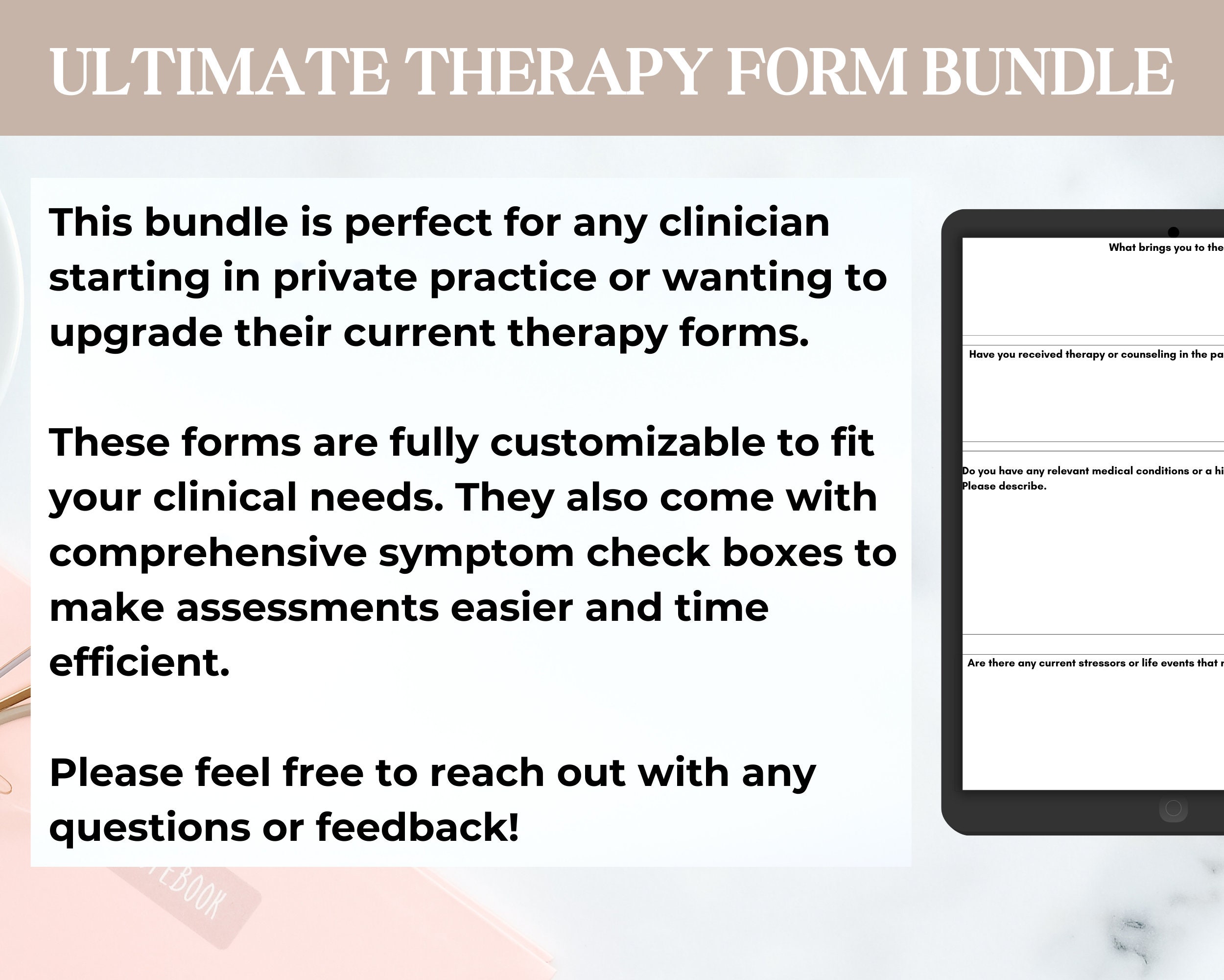 Therapy Forms Bundle Digital Private Practice Forms Editable Template ...
