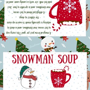 Snowman Soup Printable Tag for Holiday School Gift Tag Downloadable ...