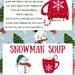 Snowman Soup Printable Tag for Holiday School Gift Tag Downloadable ...