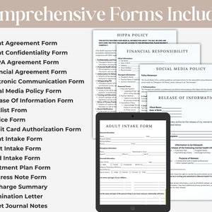 Therapy Forms Bundle Digital Private Practice Forms Editable Template ...