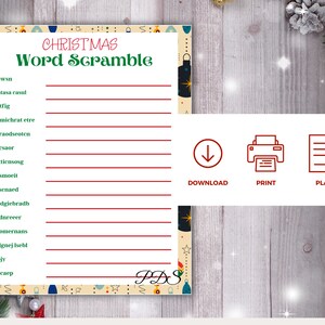 Christmas Word Scramble Printable Christmas Family Game Printable ...