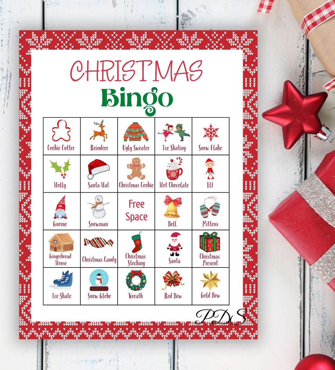 Christmas Bingo Game Printable Holiday Game Printable Christmas Game ...