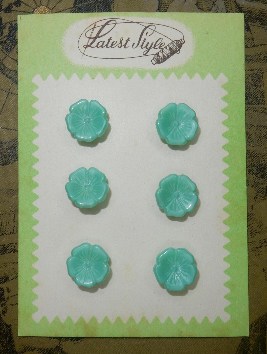 Vintage Glass Old Stock Uranium Green Glass Buttons on Card 12 Pcs - Etsy