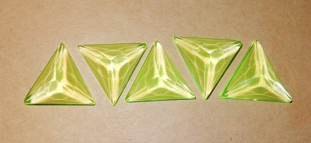 Uranium Glass Triangle Cut Shapes Stones Rare Cabochons - Etsy