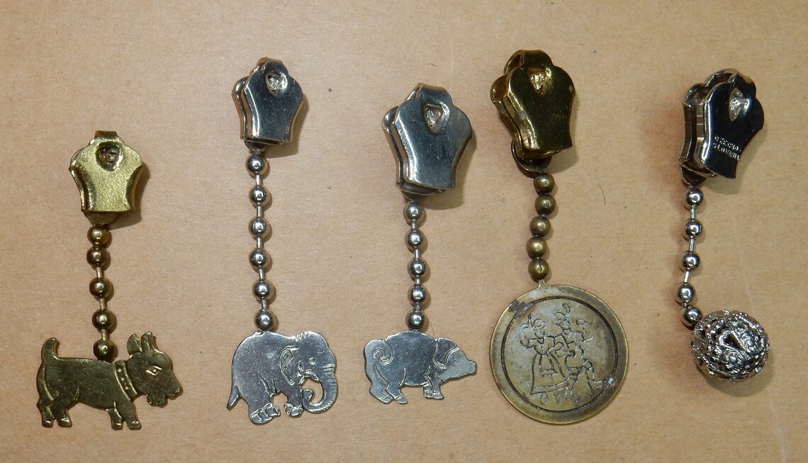 Vintage Ball Chain Puller Zipper Brass 1930s 5pcs - Etsy