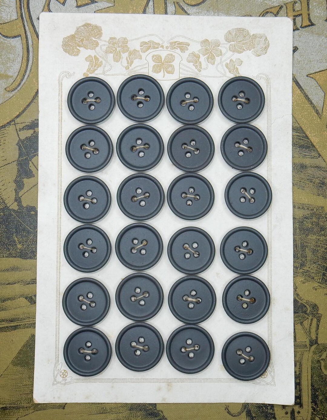 Vintage Metal Old Stock Iron Gray Buttons 1910 - Etsy