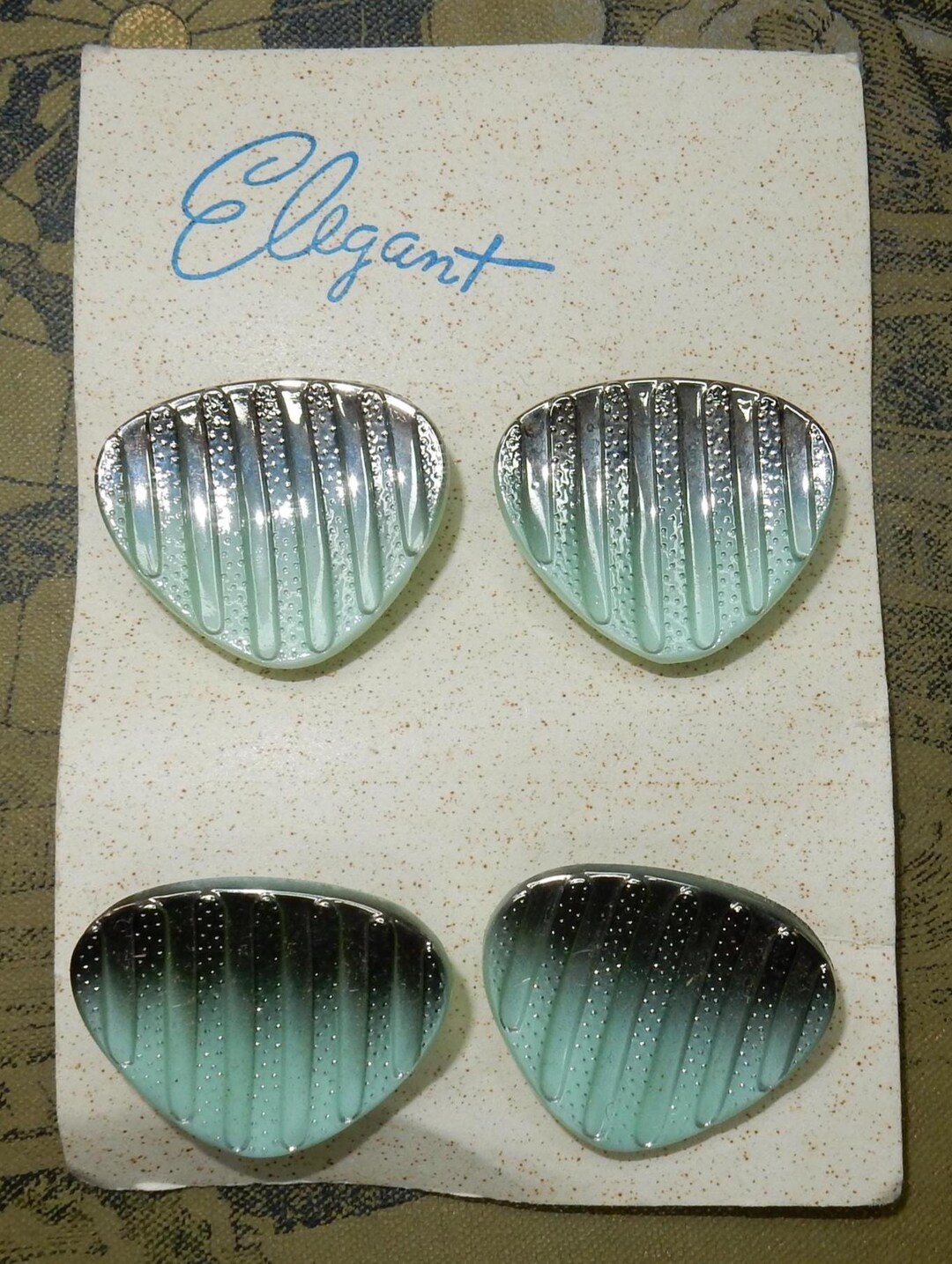 Vintage Glass Old Stock Uranium Green Glass Buttons on Card 4pcs - Etsy