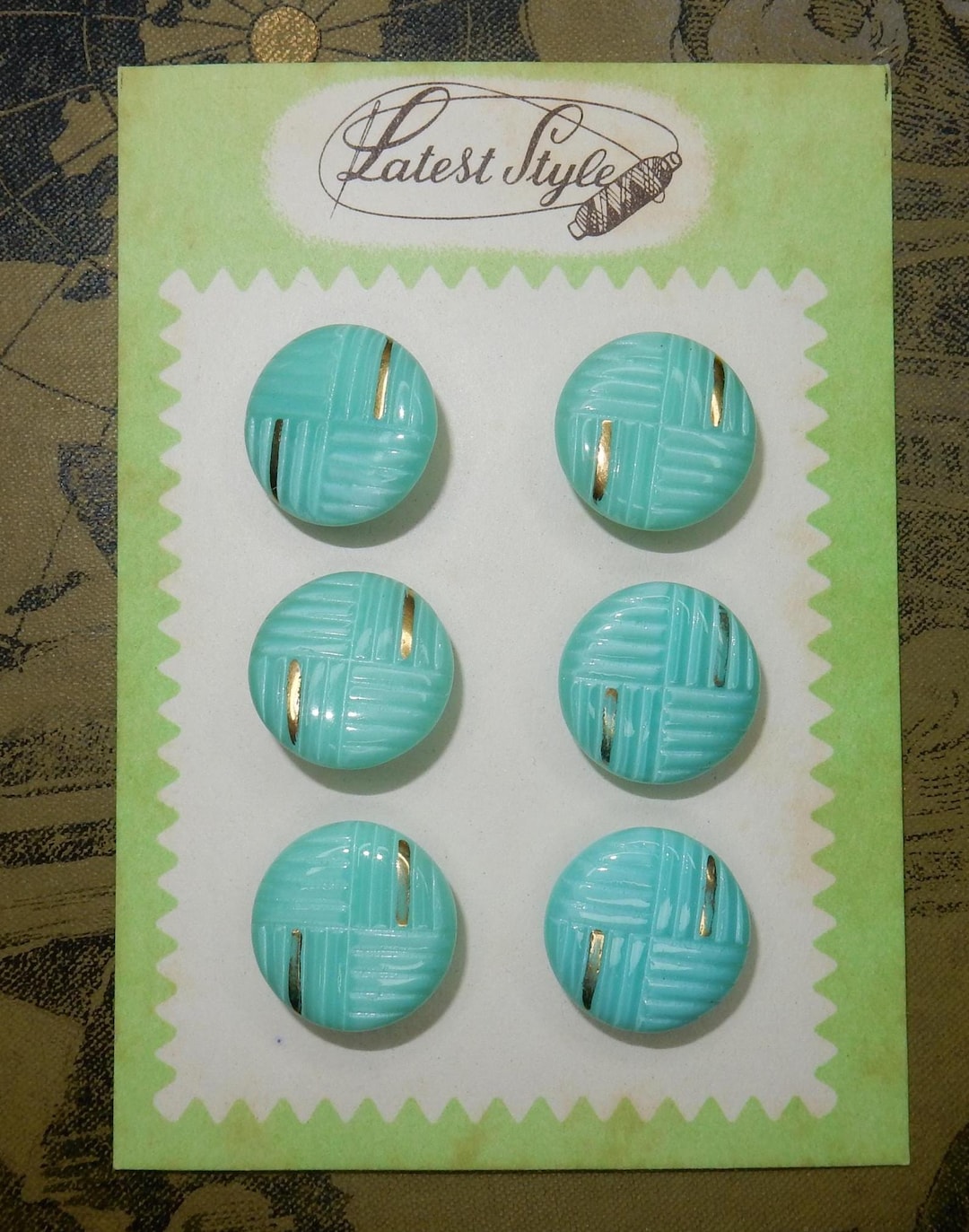 Vintage Glass Old Stock Uranium Green Glass Buttons on Card 6pcs - Etsy